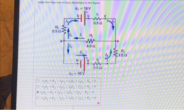 Solved Apply The Loop Rule To Loop Abcdefgha In The Figure