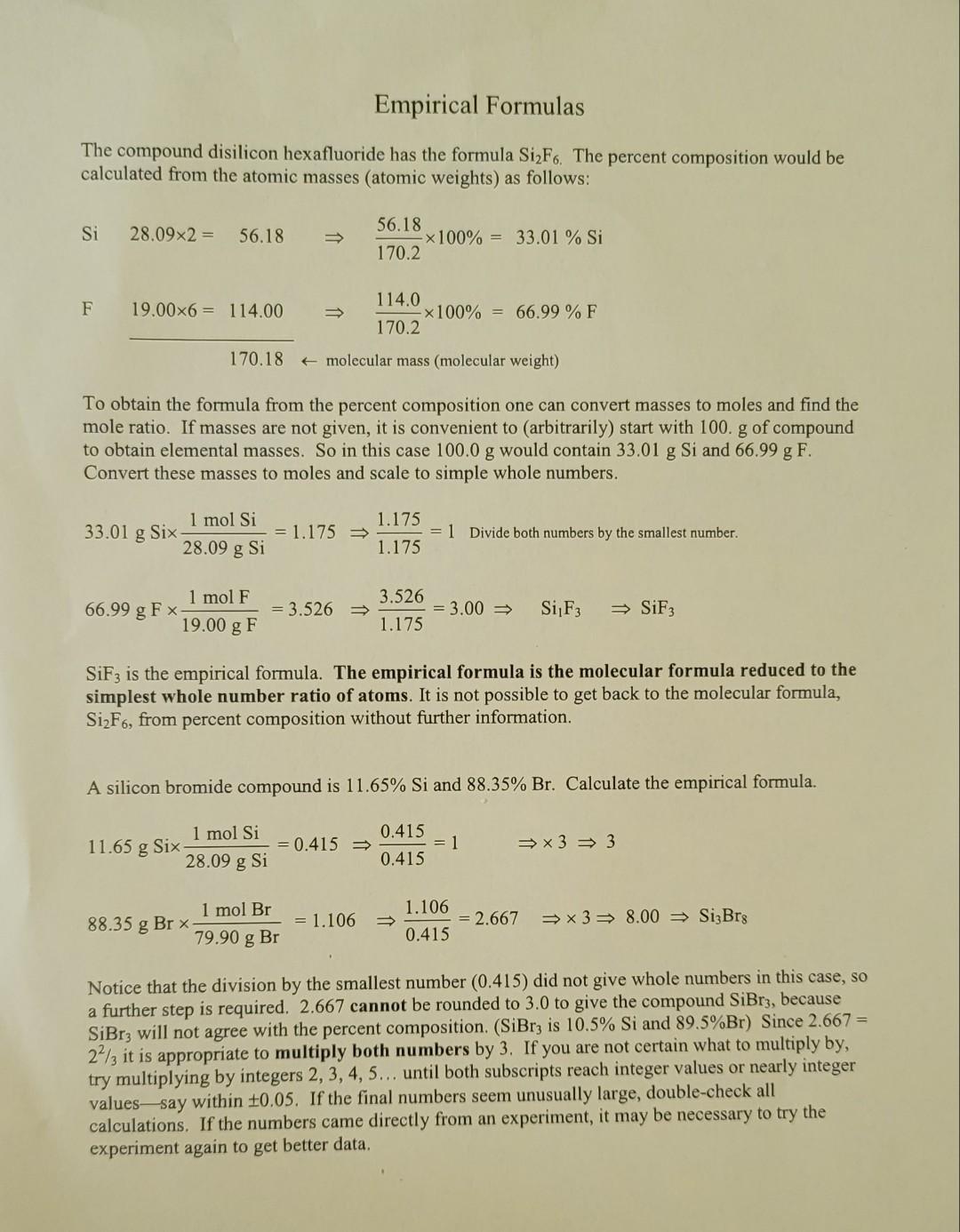 Solved Experiment 6 Name: EMPIRICAL FORMULAS Introduction: | Chegg.com