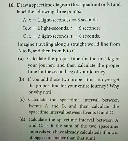 Solved Draw a spacetime diagram (first quadrant only) ﻿and | Chegg.com