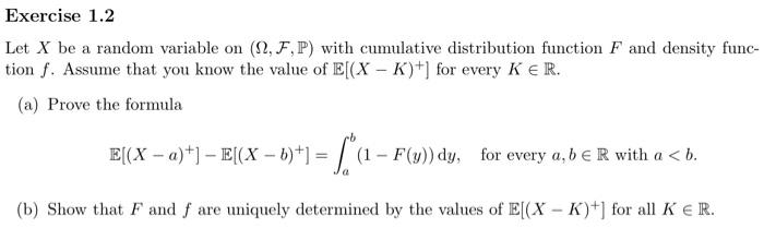 Solved Let X be a random variable on (Ω,F,P) with cumulative | Chegg.com