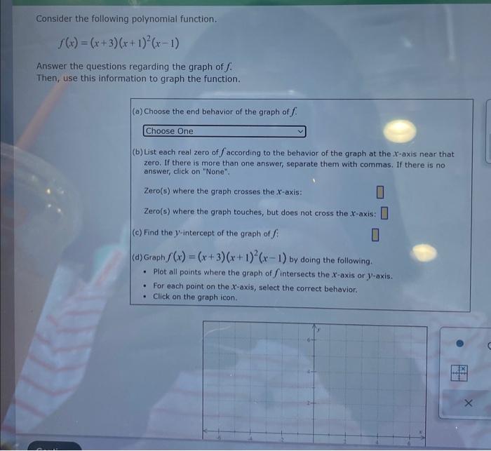 Solved Consider the following polynomial function. | Chegg.com