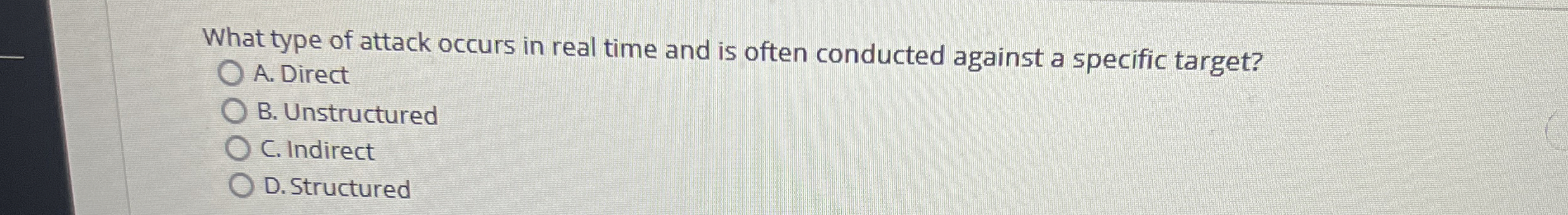 Solved What type of attack occurs in real time and is often | Chegg.com