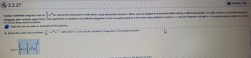 Solved Question Help 2.2.27 Certain indefinite integrals | Chegg.com