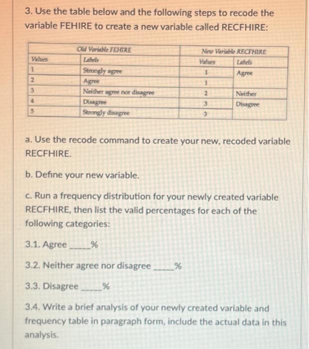 Solved 3. Use the table below and the following steps to | Chegg.com