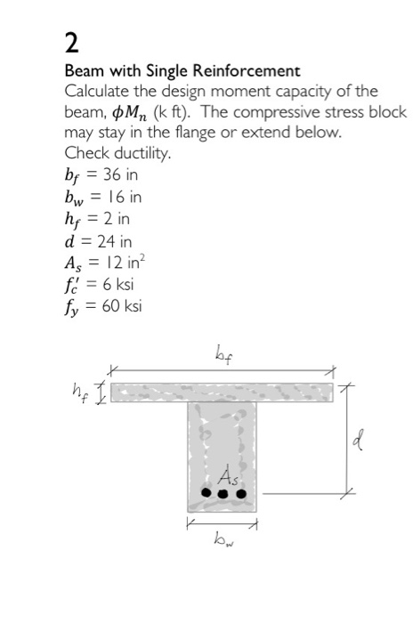 Solved Beam with Single Reinforcement Calculate the design | Chegg.com