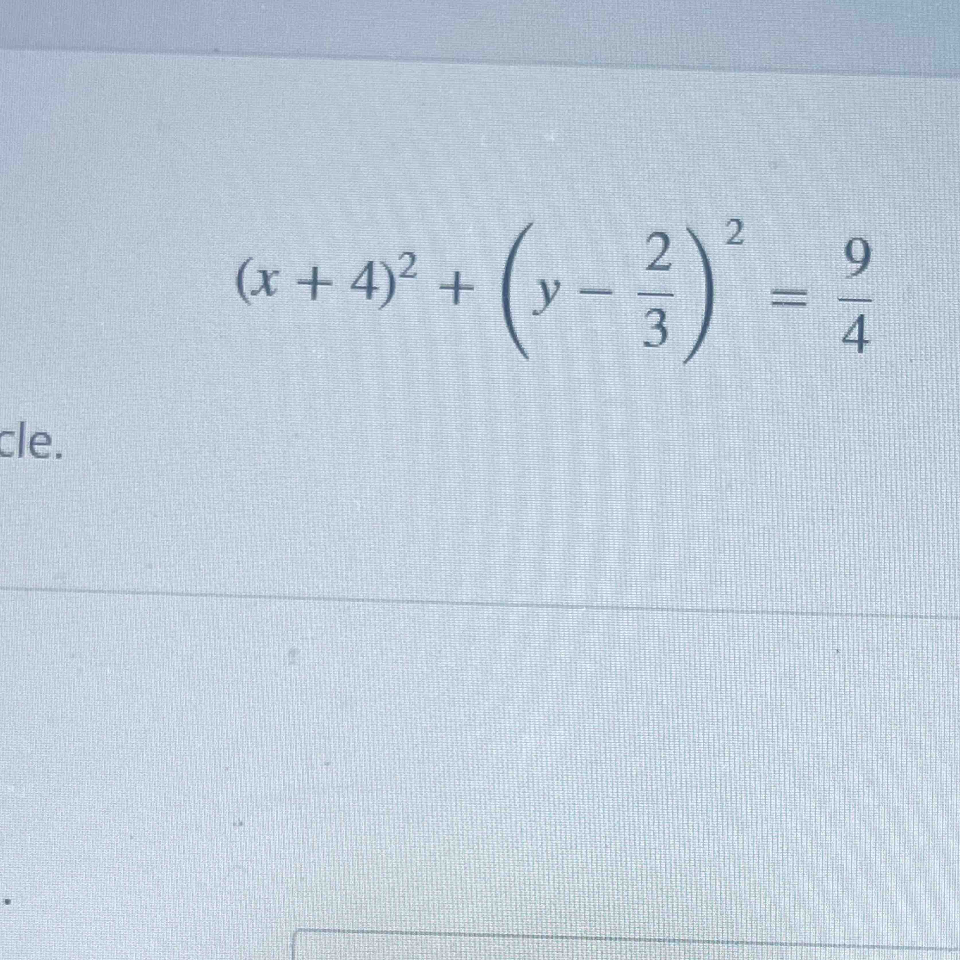 Solved (x+4)2+(y-23)2=94 ﻿ find three points that lie on | Chegg.com