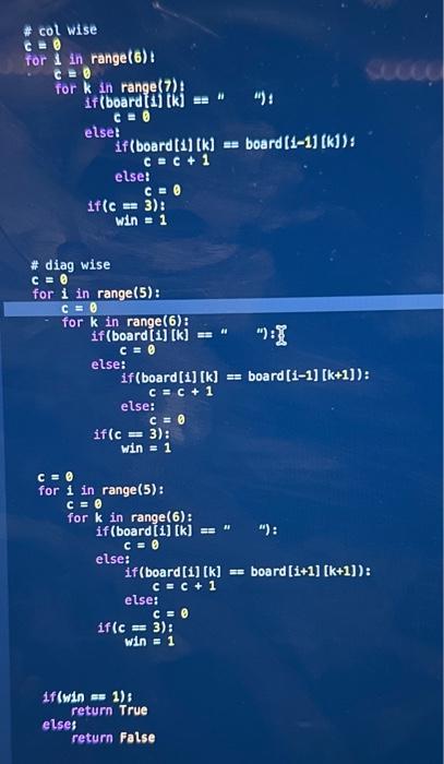 Solved I am creating functions to check if the player has | Chegg.com