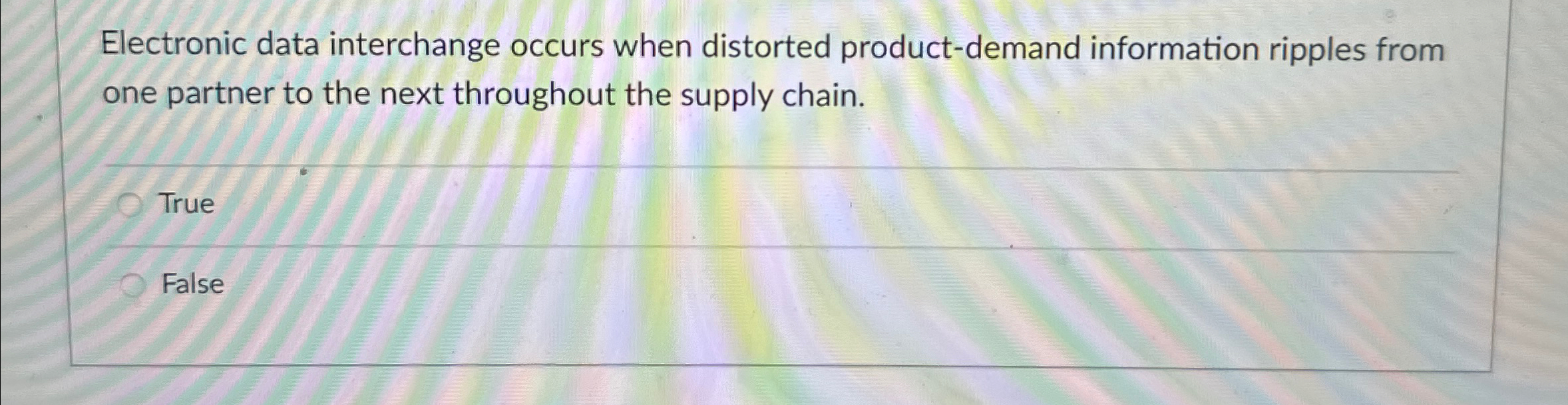 Solved Electronic data interchange occurs when distorted | Chegg.com