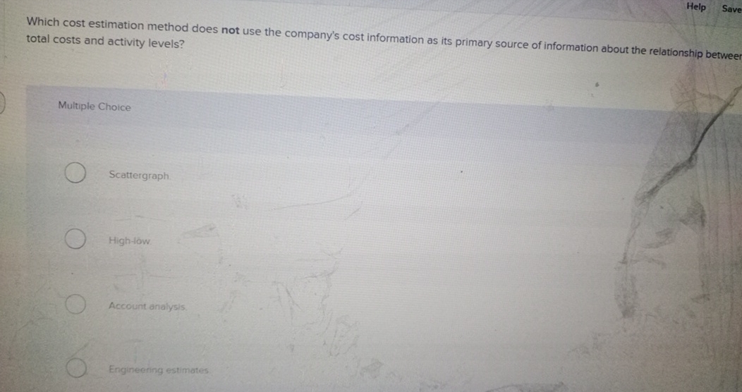 Solved Which Cost Estimation Method Does Not Use The