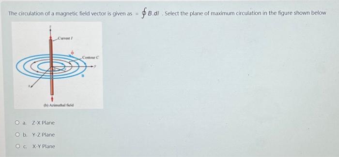 Solved The circulation of a magnetic field vector is given | Chegg.com