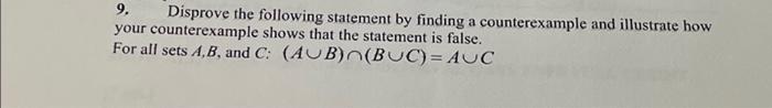 Solved Disprove the following statement by finding a | Chegg.com