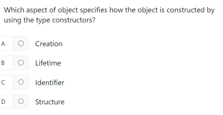 Solved Which aspect of object specifies how the object is | Chegg.com