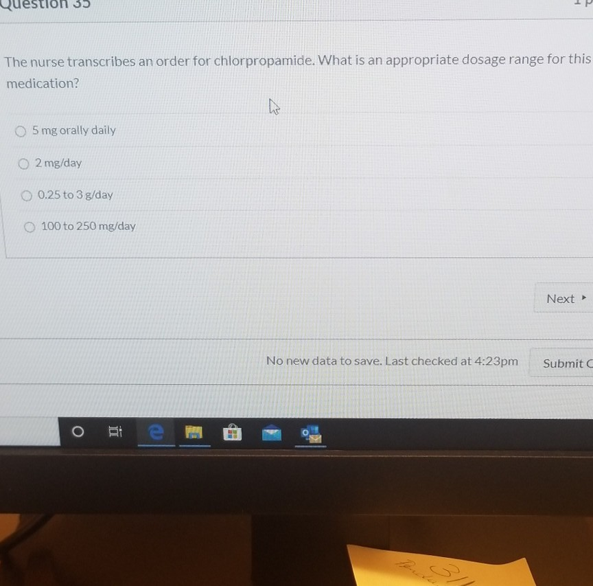 Solved stion 35 The nurse transcribes an order for | Chegg.com