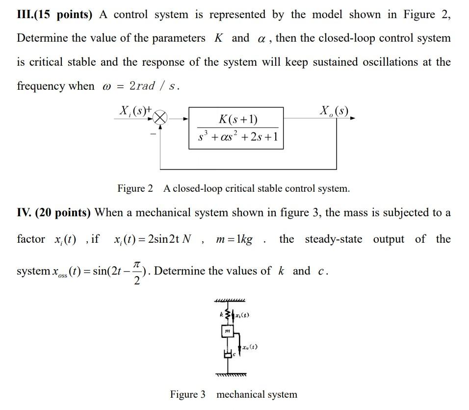 Solved III.(15 points) A control system is represented by | Chegg.com