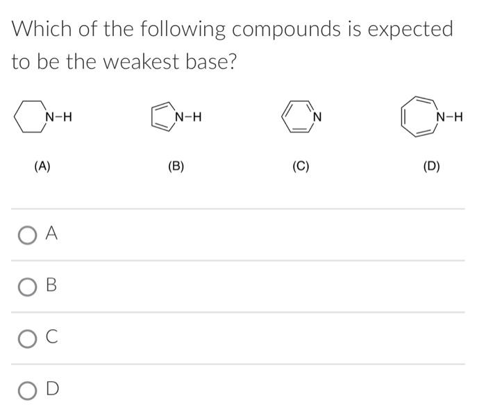 Solved Which of the following compounds is expected to be | Chegg.com