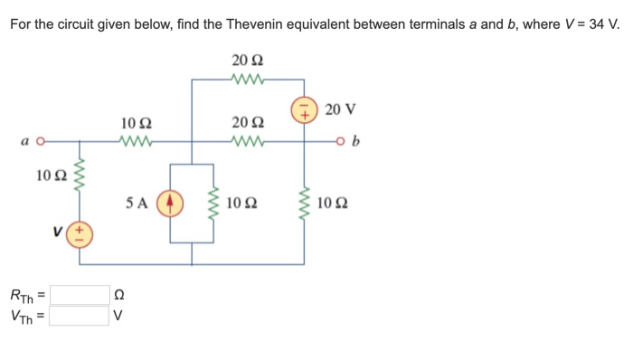 Solved For the circuit given below, find the Thevenin | Chegg.com