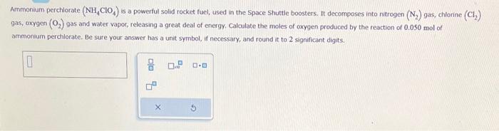 Solved Ammonium perchlorate (NH4ClO4) is a powerful solid | Chegg.com