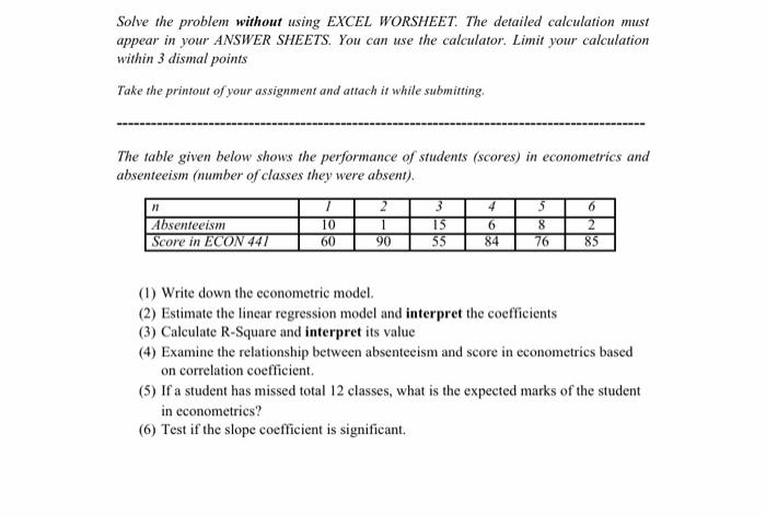 Solved Solve the problem without using EXCEL WORSHEET. The | Chegg.com