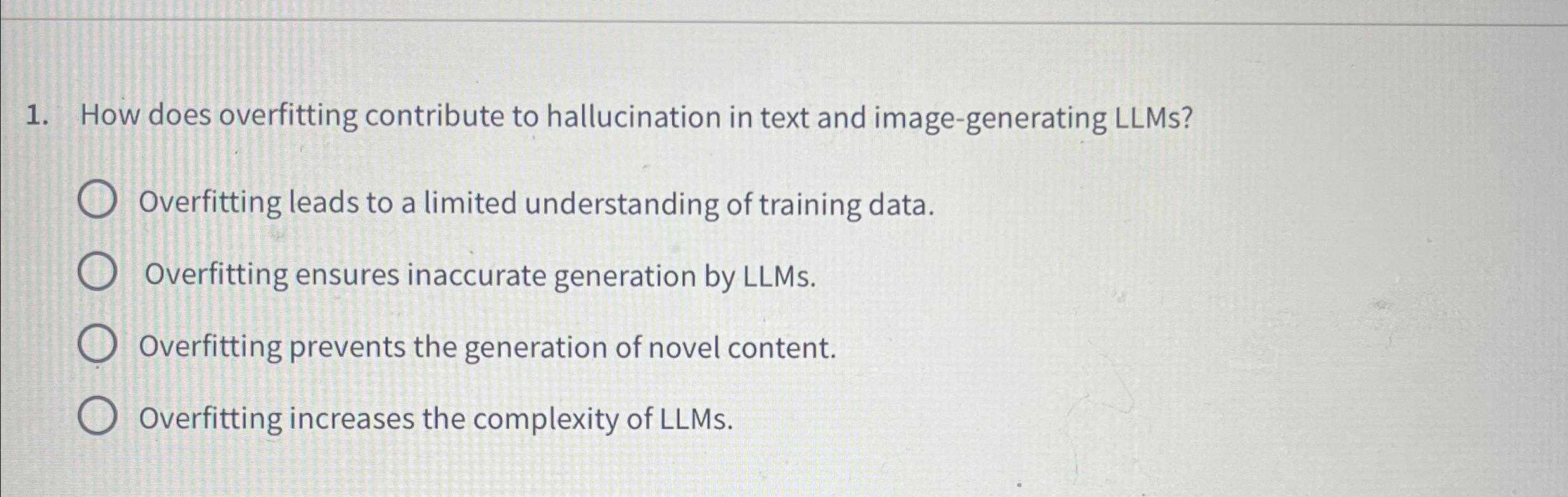 Solved How does overfitting contribute to hallucination in | Chegg.com