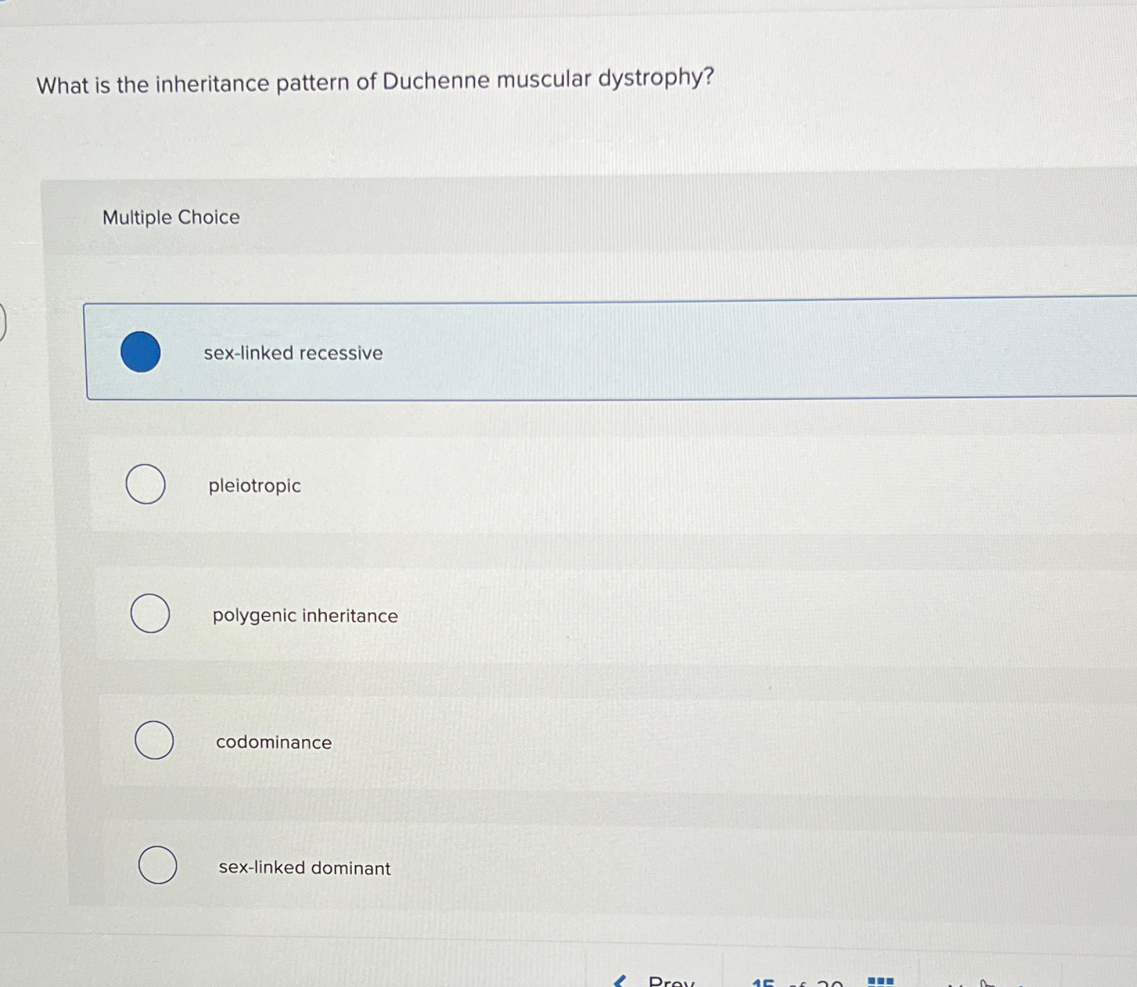 Solved What is the inheritance pattern of Duchenne muscular | Chegg.com