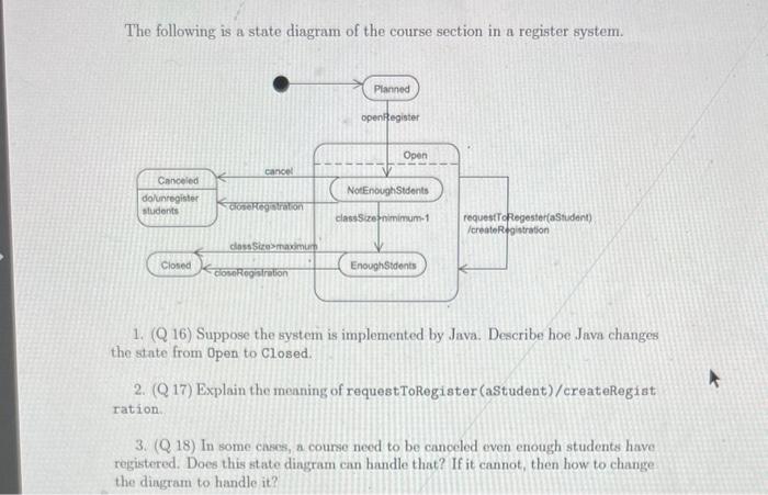 Solved The following is a state diagram of the course | Chegg.com