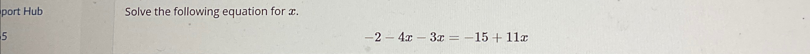 Solved port HubSolve the following equation for | Chegg.com