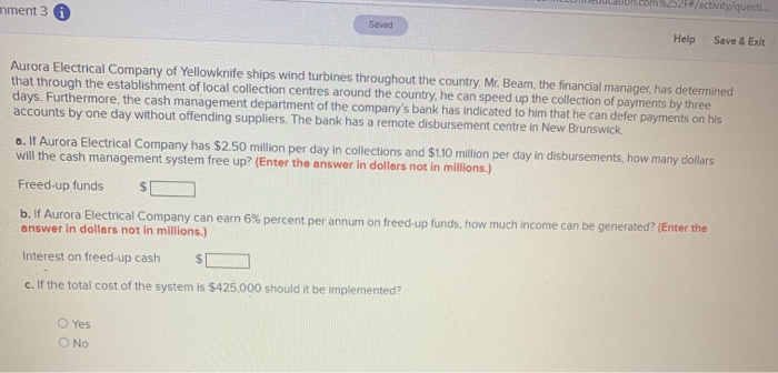 Solved nment 3 252F/activity/questi... Saved Help Save & | Chegg.com