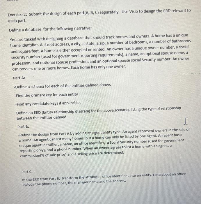 Solved ercise 2: Submit the design of each part(A, B, C) | Chegg.com