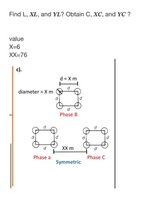 Solved Find L,XL, and YL ? Obtain C,XC, and YC ? value X=6 | Chegg.com