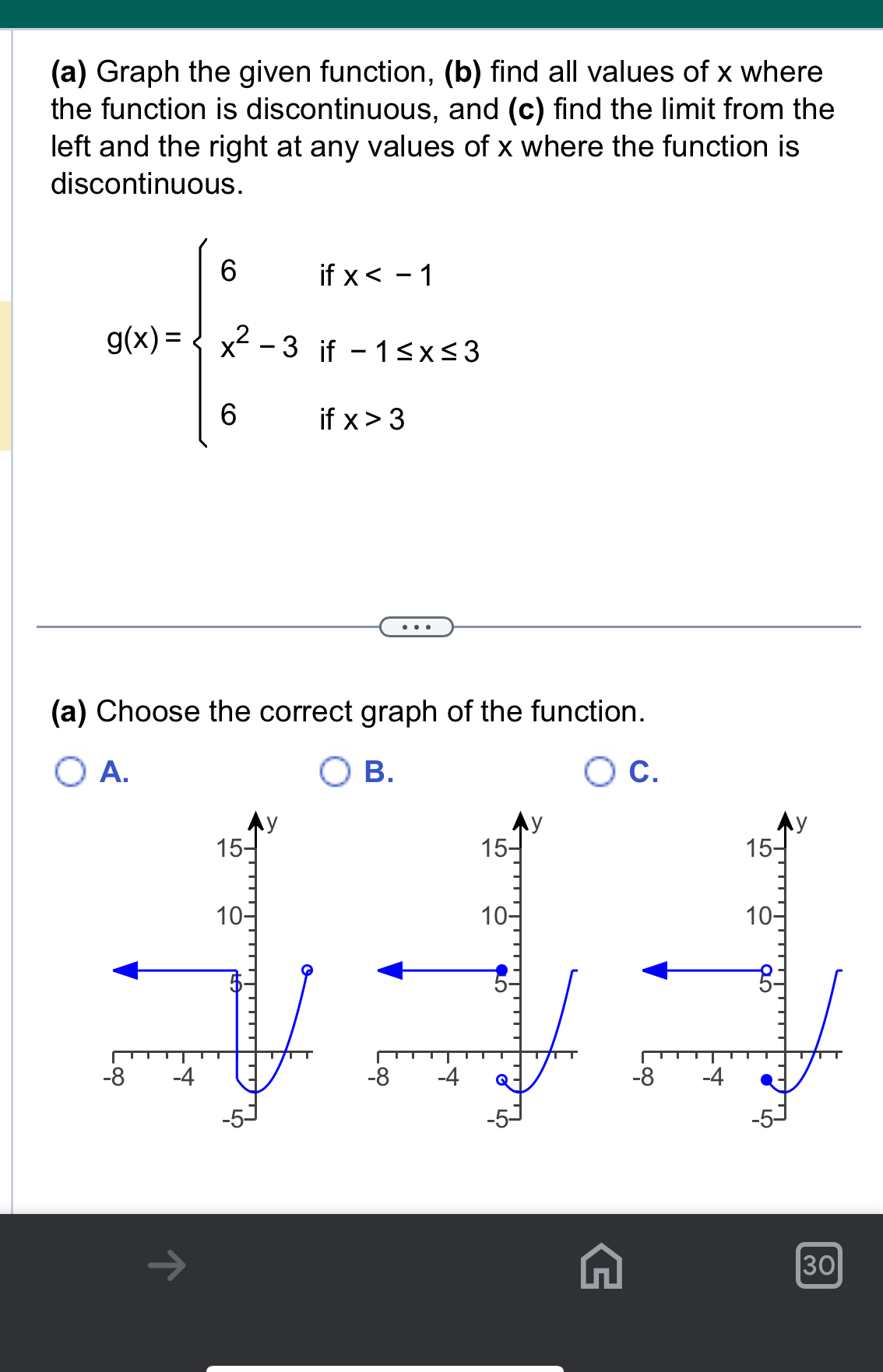 Solved (a) ﻿Graph the given function, (b) ﻿find all values | Chegg.com
