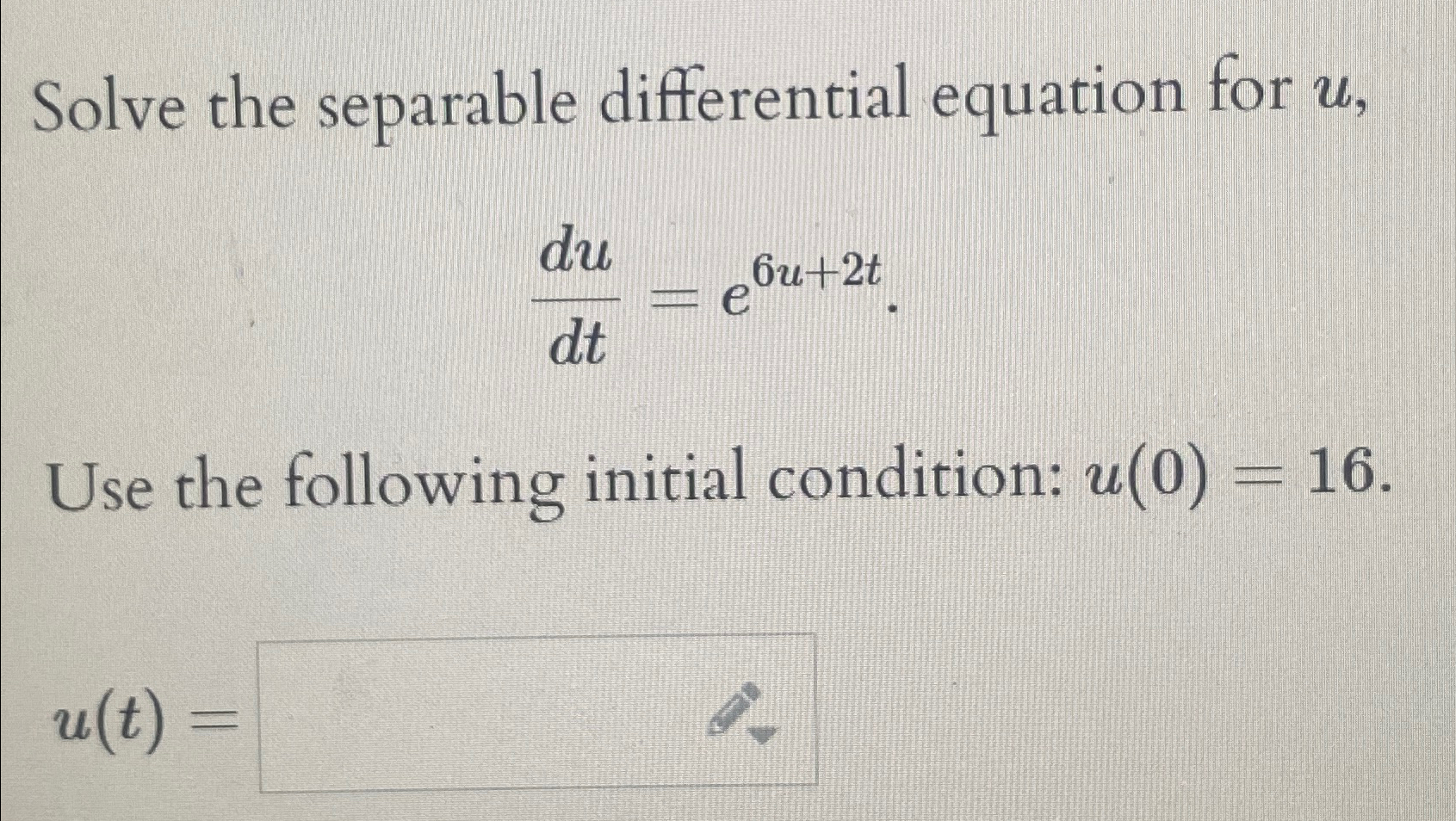 Solved Solve the separable differential equation for | Chegg.com