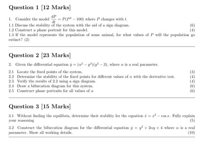 Solved Question 1 [12 Marks] 1. Consider the model \\( | Chegg.com