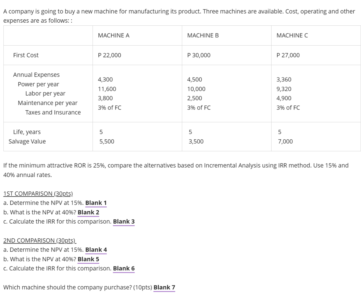 Please show the complete solution. A company is going | Chegg.com