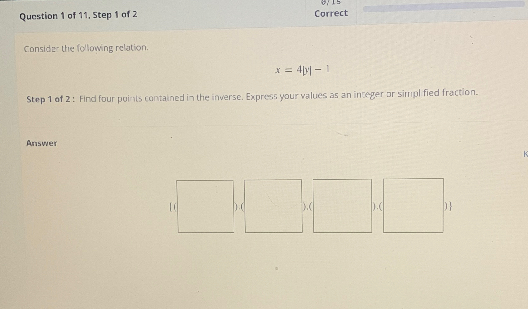 Solved Question 1 ﻿of 11 ﻿step 1 ﻿of 2correctconsider The