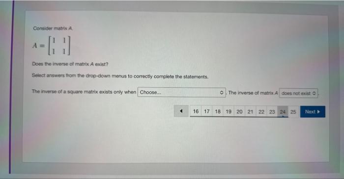 Solved Consider matrix A, A=[1111] Does the imverse of | Chegg.com