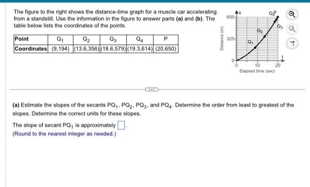 Solved The figure to the right shows the distance-time graph | Chegg.com