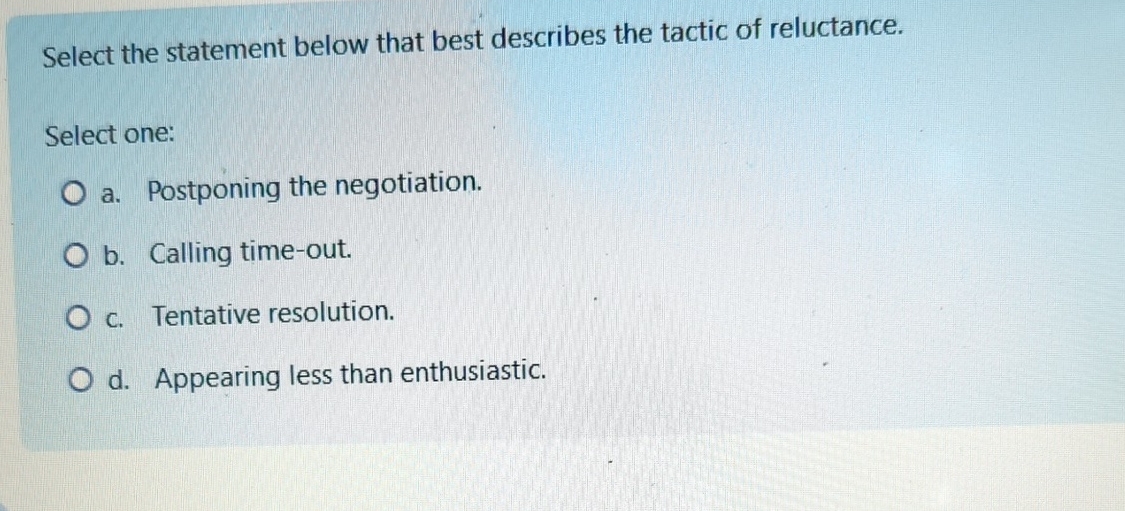 Solved Select the statement below that best describes the | Chegg.com