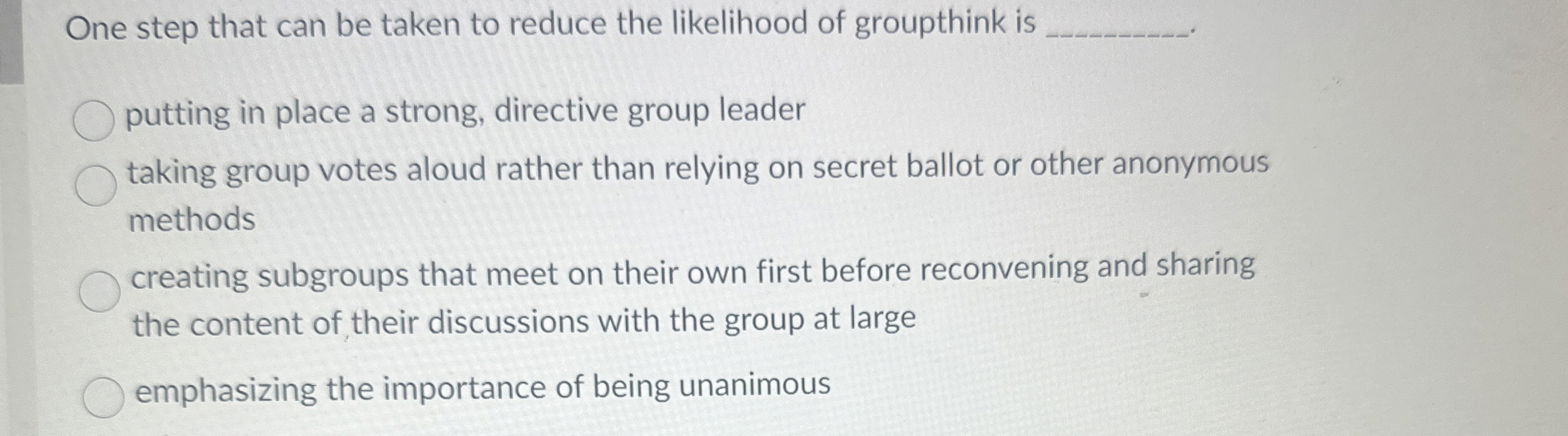 Solved One step that can be taken to reduce the likelihood | Chegg.com