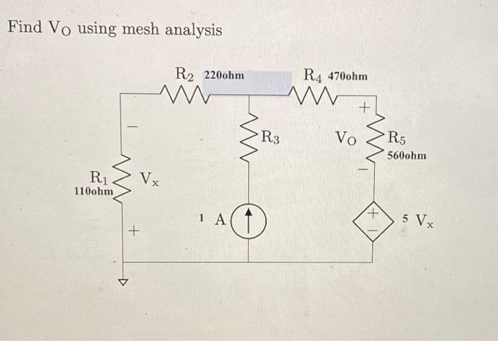 Solved Find VO using mesh analysis | Chegg.com