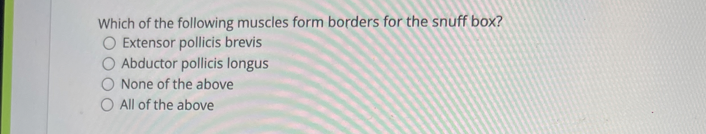 Solved Which of the following muscles form borders for the | Chegg.com