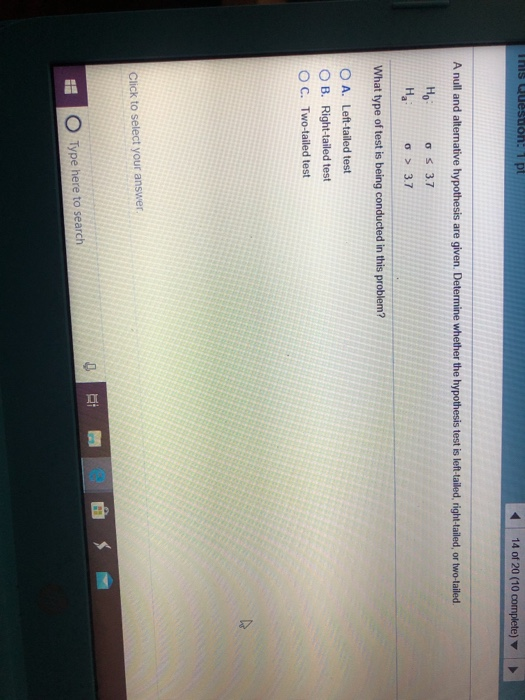 Solved This Quesuon: 1 pt 14 of 20 (10 complete) A null and | Chegg.com Solved This Quesuon: 1 pt 14 of 20 (10 complete) A null and | Chegg.com