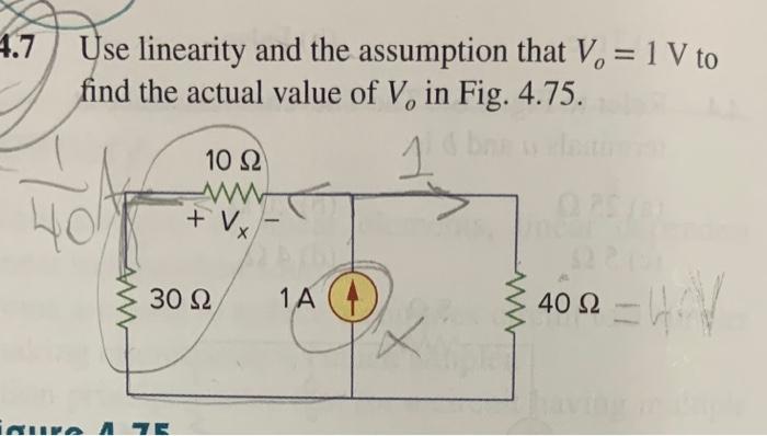 Solved Use linearity and the assumption V0=1 to find the | Chegg.com
