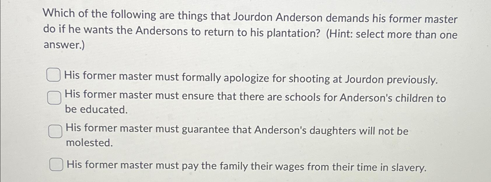 Solved Which of the following are things that Jourdon | Chegg.com