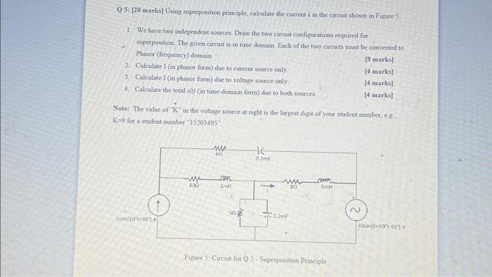 Q 5: \\( [20 \\) marks] Using superposition | Chegg.com