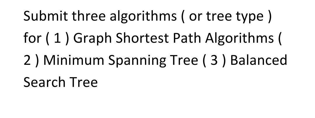 Solved Submit three algorithms ( or tree type ) for ( 1 ) | Chegg.com