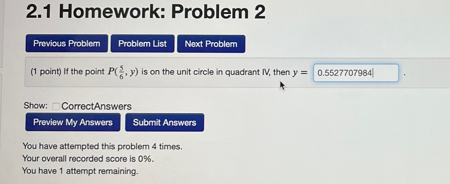 Solved 2 1 ﻿homework Problem 2 1 ﻿point ﻿if The Point