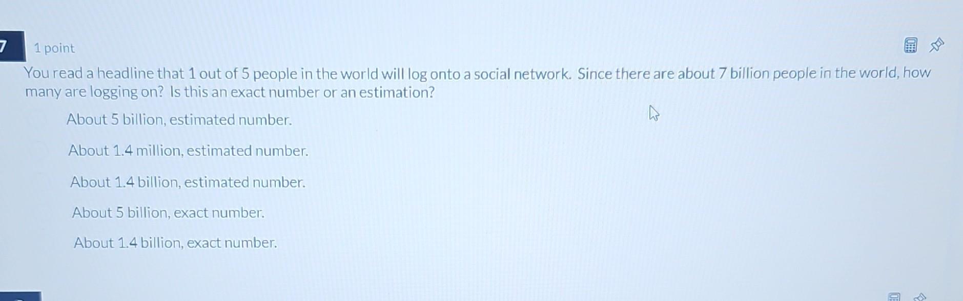 Solved You read a headline that 1 out of 5 people in the | Chegg.com