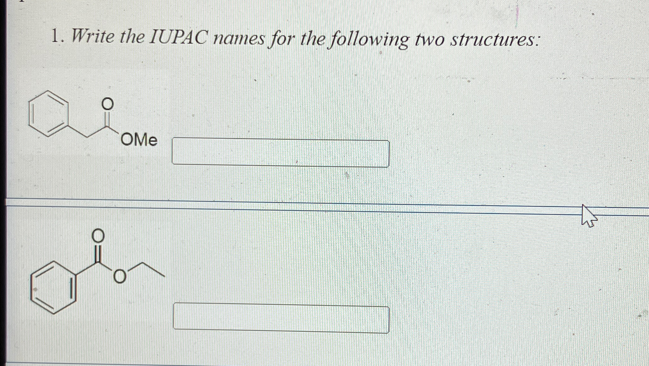 Write the IUPAC names for the following two | Chegg.com
