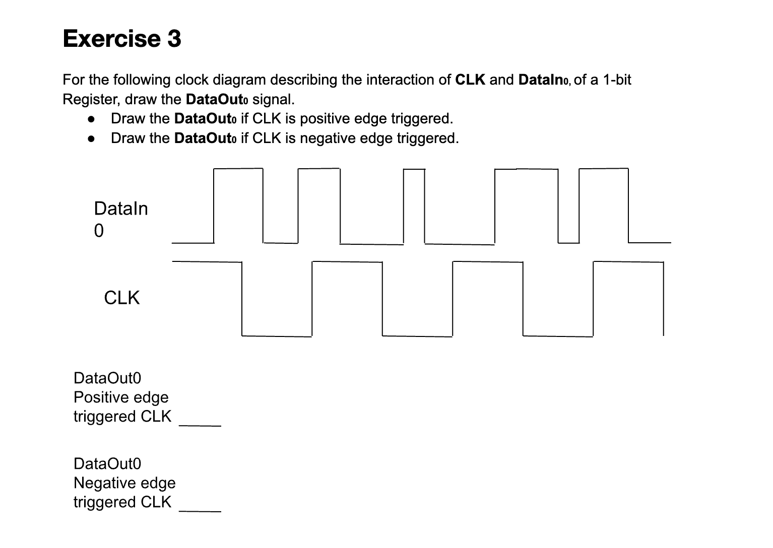 Solved Exercise 3For the following clock diagram describing | Chegg.com