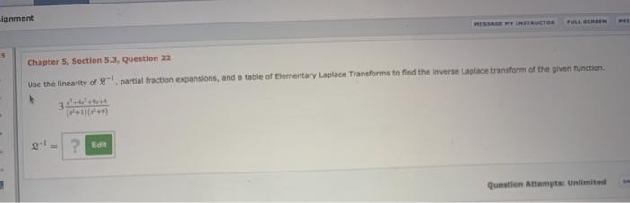 Solved ignment ESSAGE MY INSTRUCTOR FULL SCREEN 5 Chapter 5, | Chegg.com